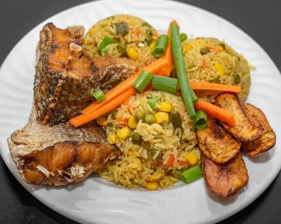 Fried Rice, Croaker Fish and Plantain - Jollof Life